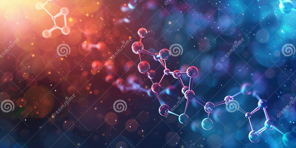 Colorful Depiction of a Molecular Structure Set in an Abstract ... Colorful Depiction of a Molecular Structure Set in an Abstract ...