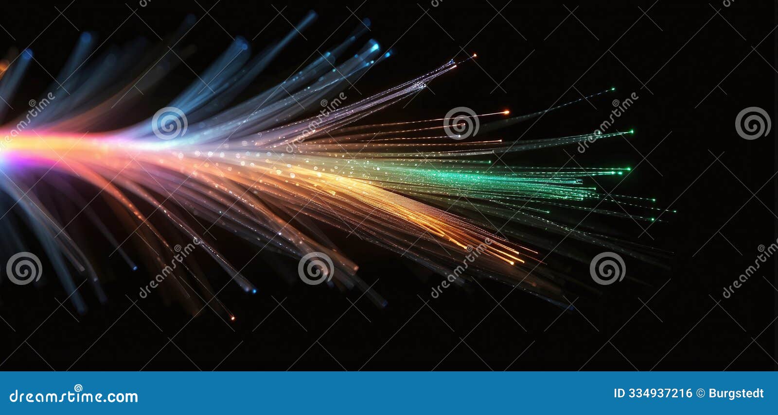 Colorful Depiction of Optical Fiber Cable or Fiber Optics Stock ...