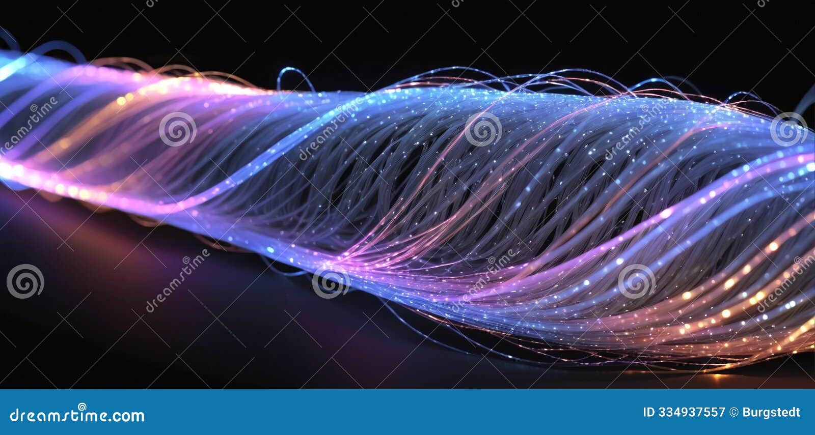 Colorful Depiction of Optical Fiber Cable or Fiber Optics Stock ...