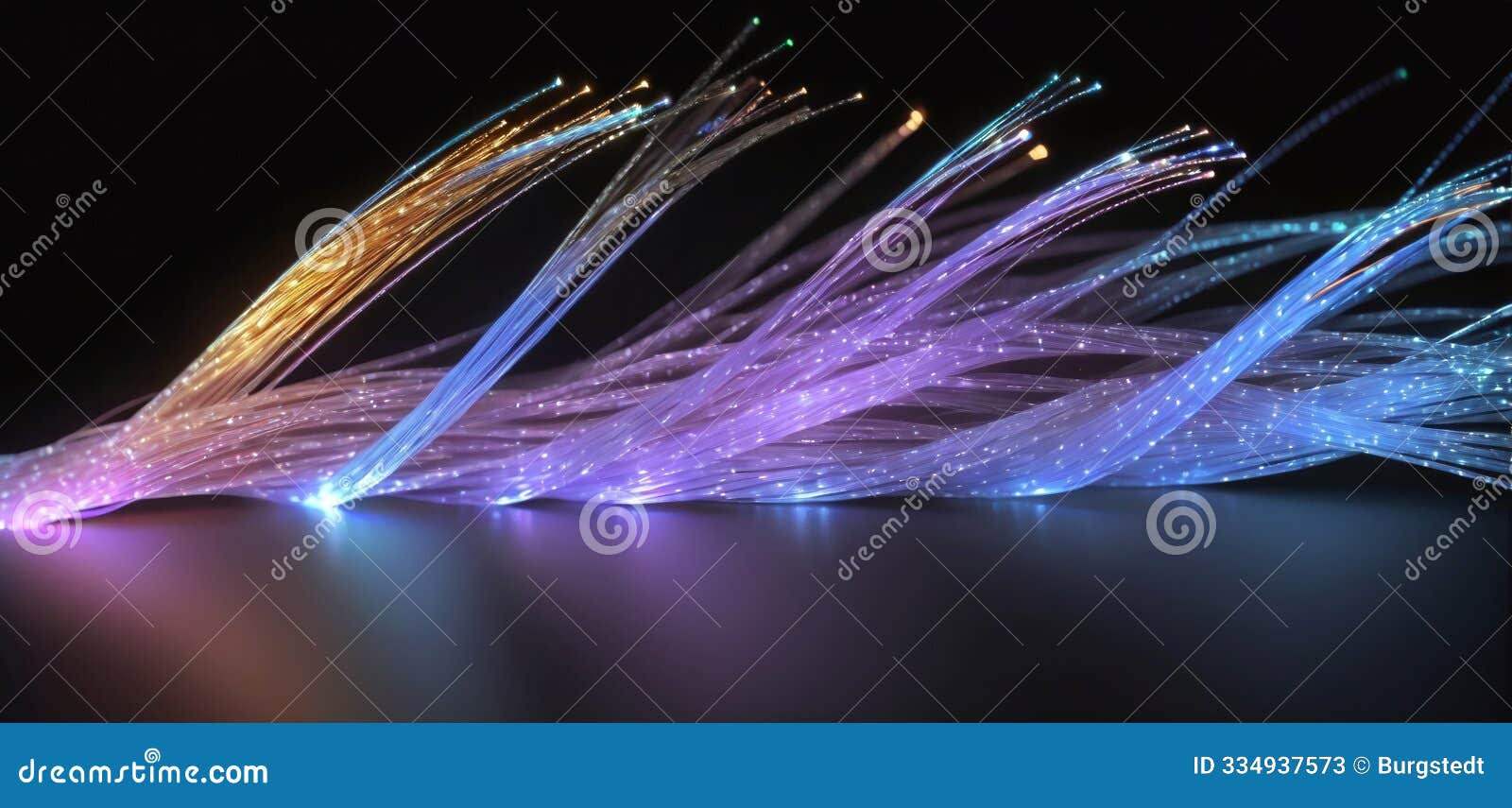 Colorful Depiction of Optical Fiber Cable or Fiber Optics Stock ...