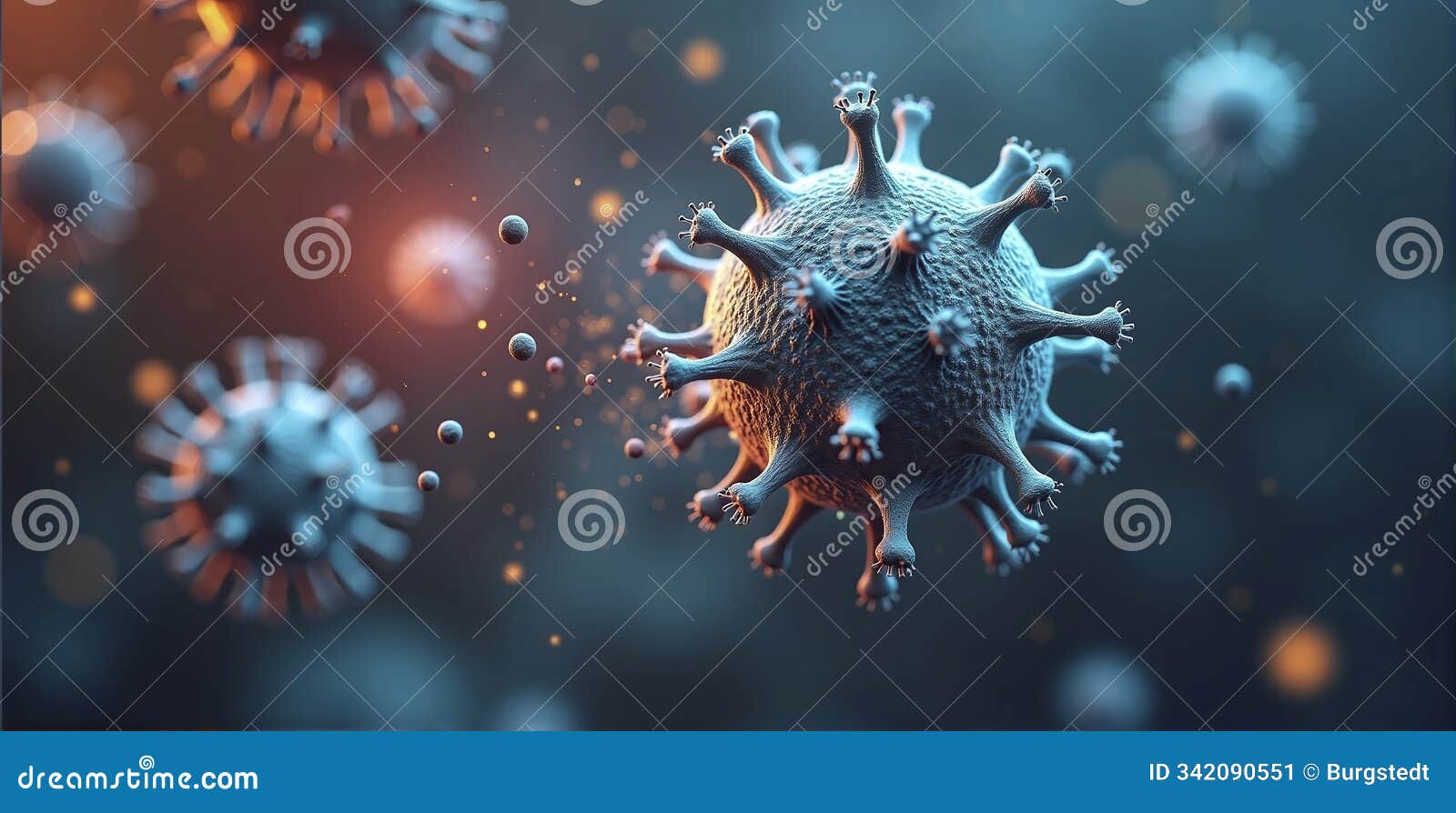 Colorful Depiction of a Virus, Submicroscopic Infectious Agent ...