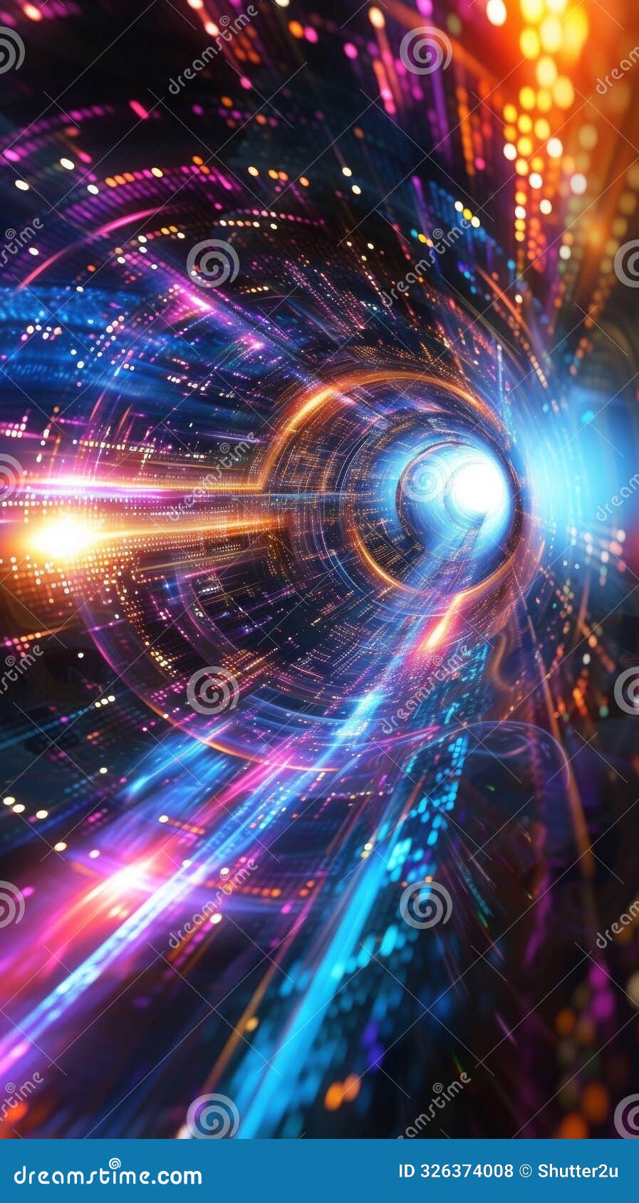 Colorful Depiction of a Warp Gate with Glowing Edges Stock Illustration ...