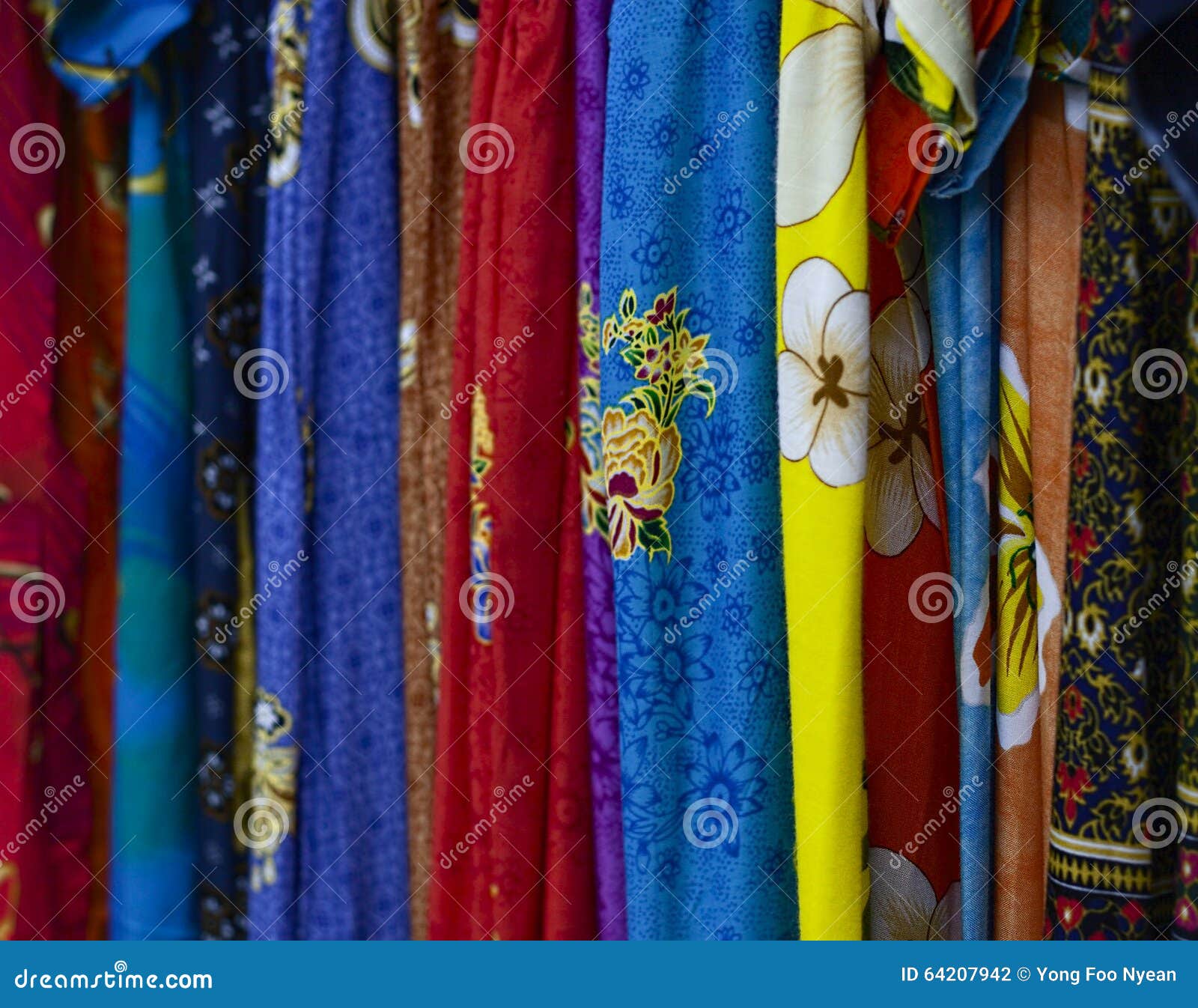Colorful Design Batik Cloth Stock Photo - Image of material, pattern ...