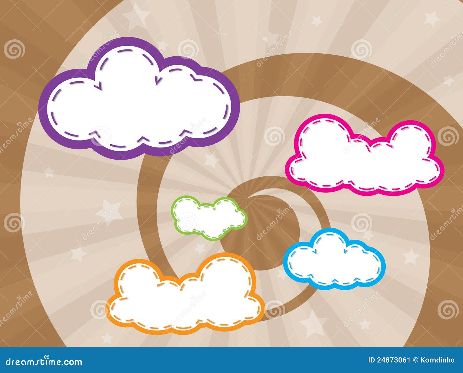 Colorful Design with Clouds Background Stock Vector - Illustration of ...