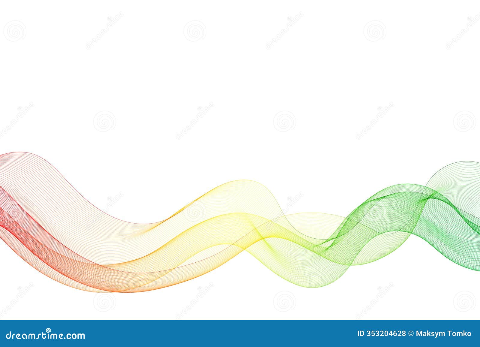 Colorful Design Element Gradient Wave Line Isolated on White Background ...