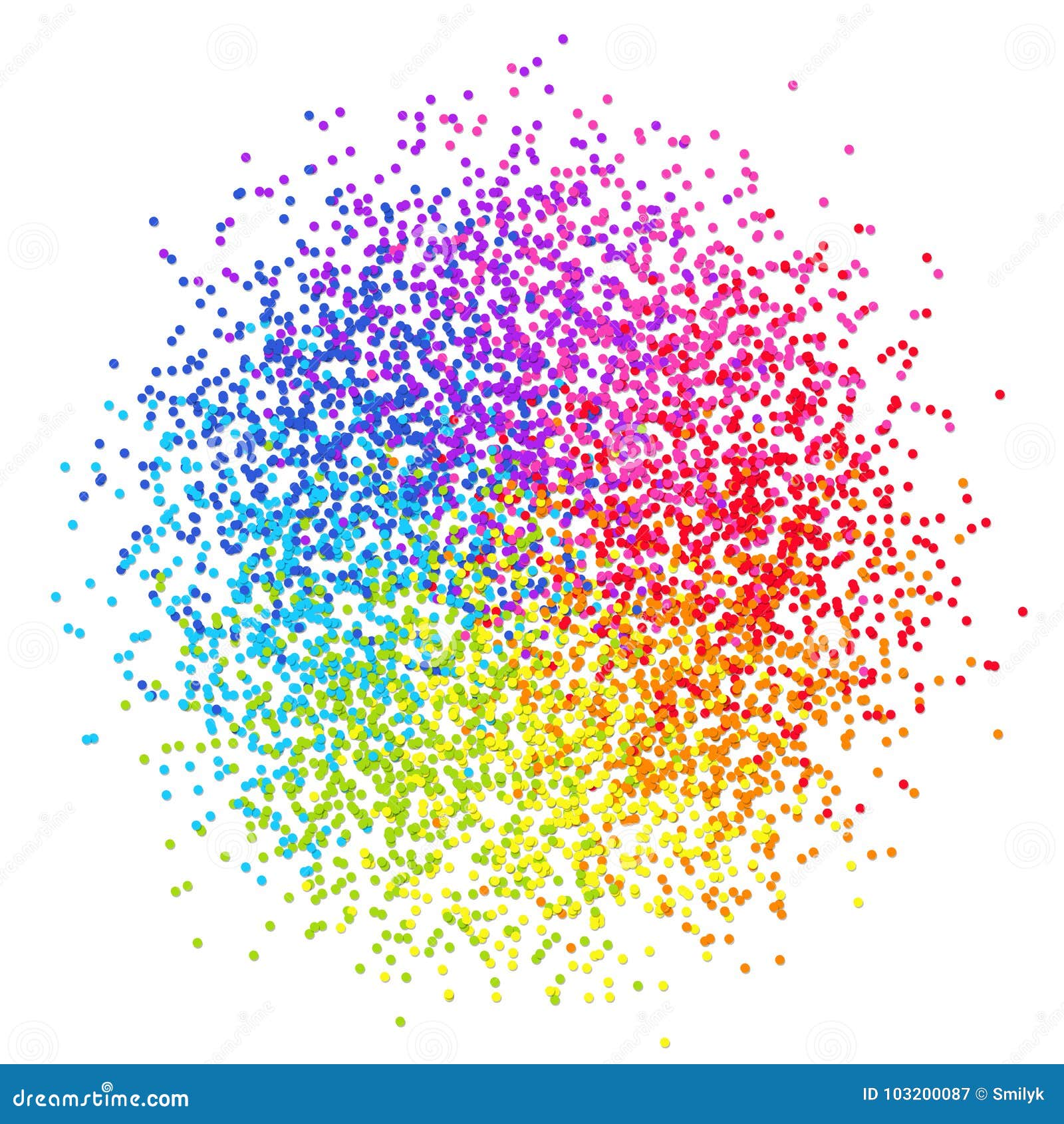 Colorful Design Element Stylized Confetti Isolated on White Back Stock ...