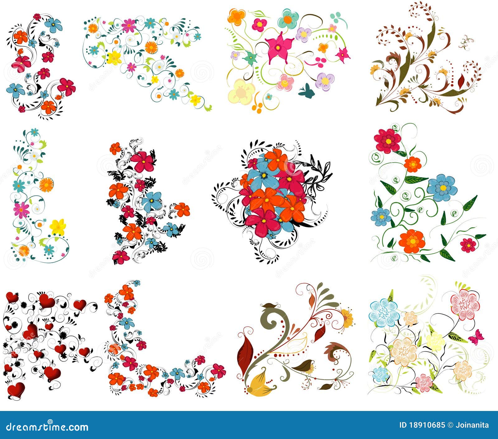 Colorful Design Elements Set Stock Vector - Illustration of adornment ...