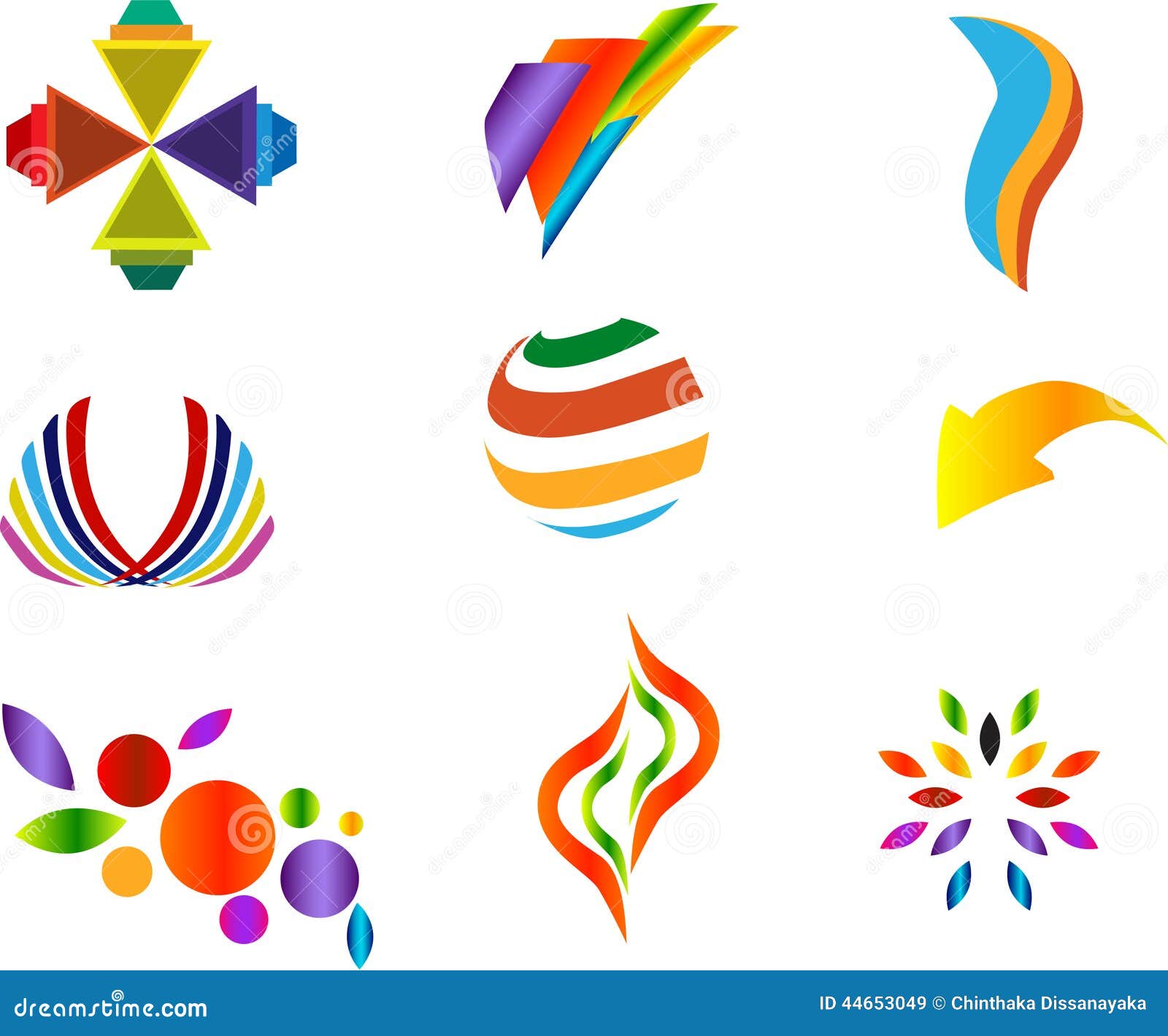 Colorful design elements stock illustration. Illustration of arrow ...
