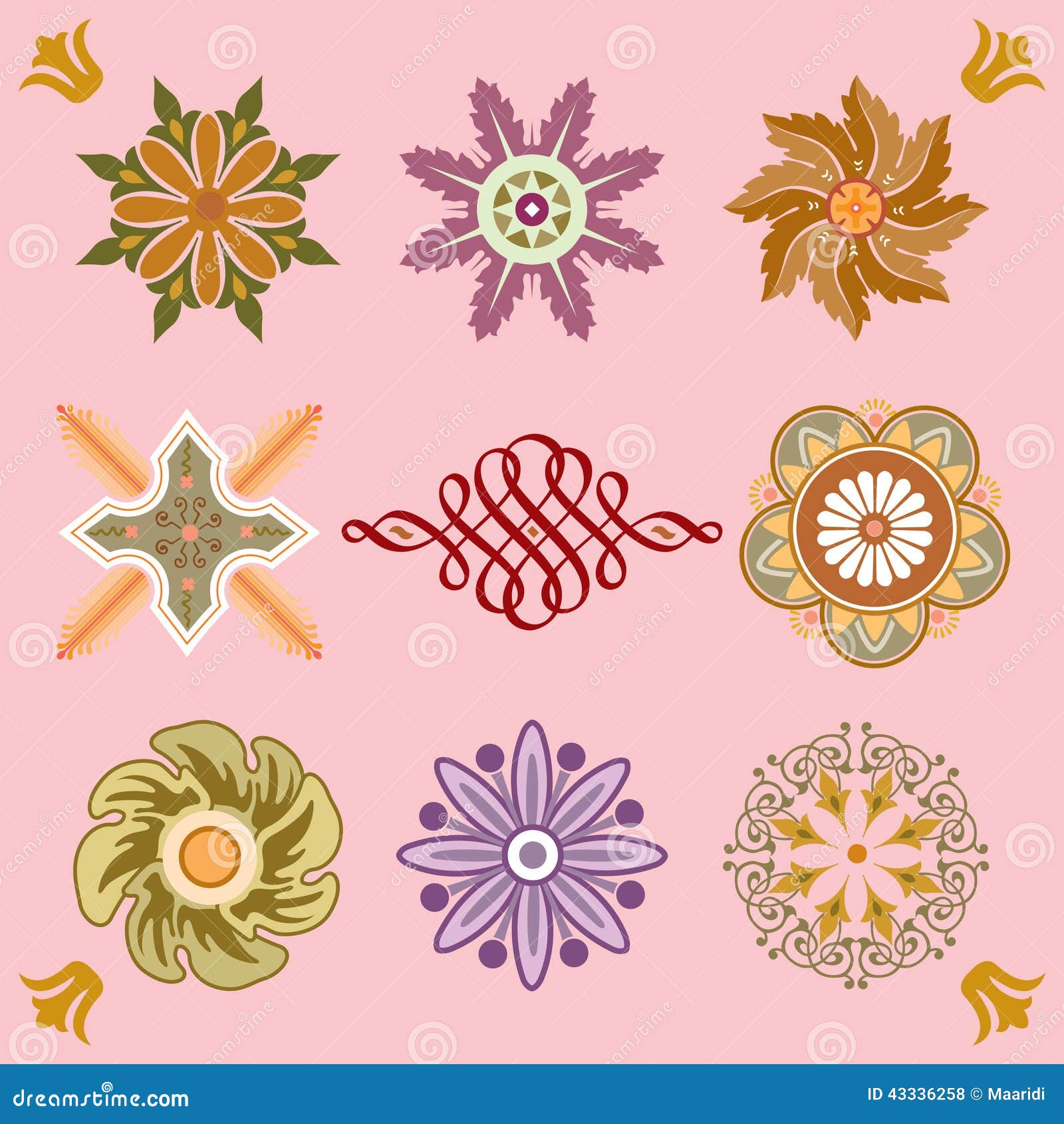 Colorful design elements stock vector. Illustration of decor - 43336258