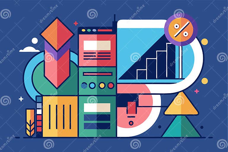 A Colorful Design Featuring Geometric Shapes, Graphs, and Interactive ...