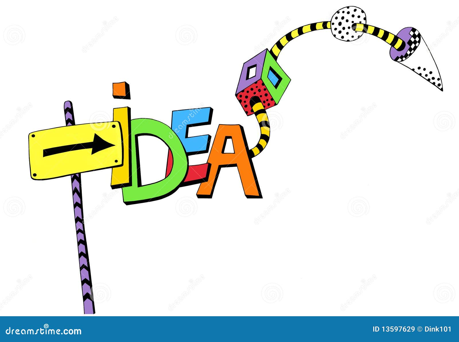 Colorful Design with Idea Text Stock Vector - Illustration of colored ...