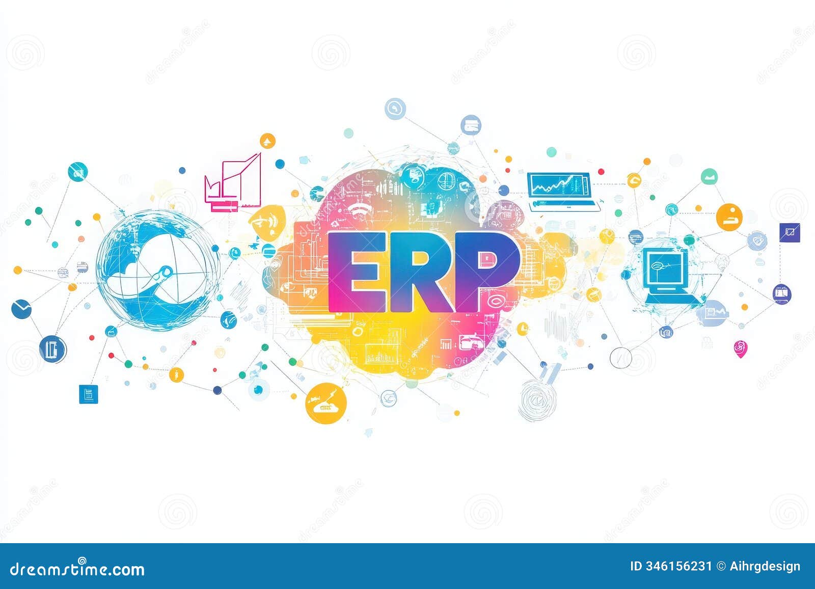 Visual Representation of ERP Concepts with Various Business Icons and ...