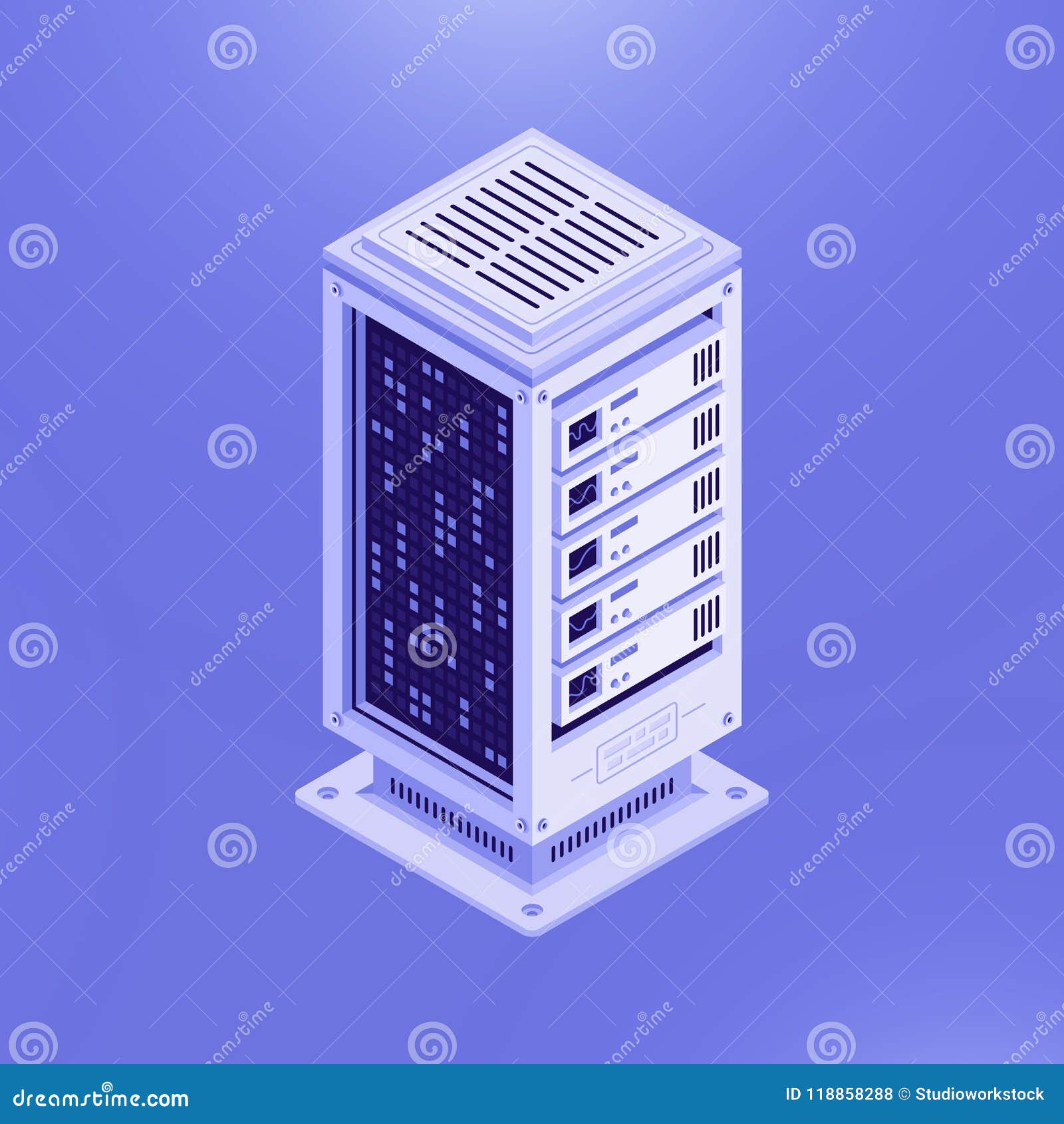 Isometric Template of Database Server Stock Vector - Illustration of ...
