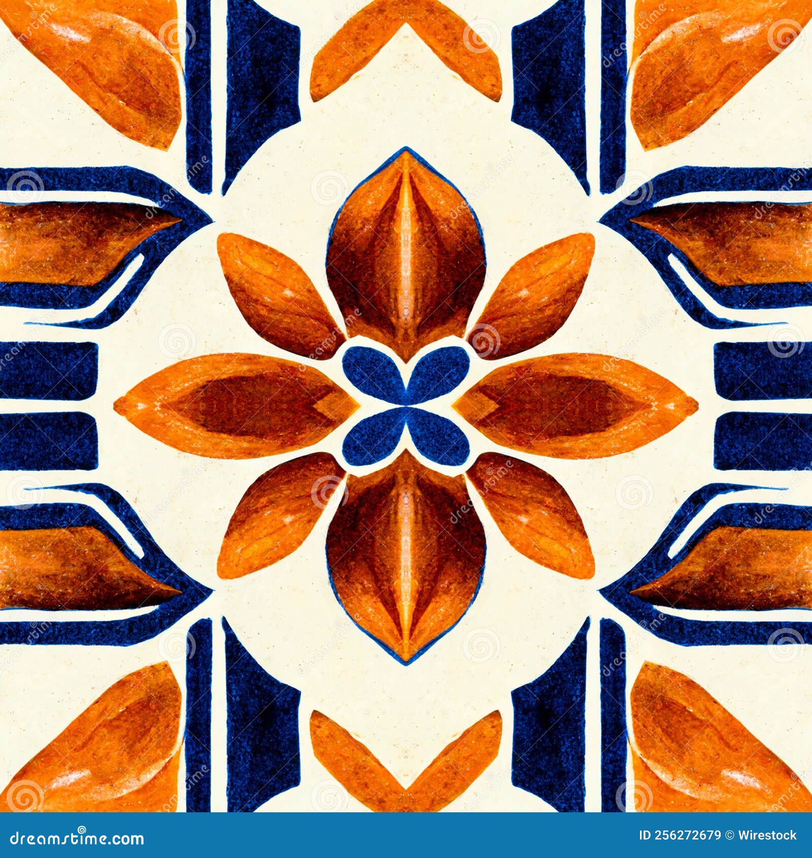 Colorful Design of a Mexican Talavera Seamless Pattern Tile Stock ...