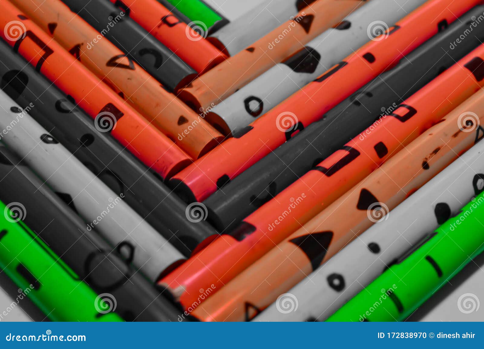 Colorful and Design Pencil View,beautiful View of Pencil Back View ...