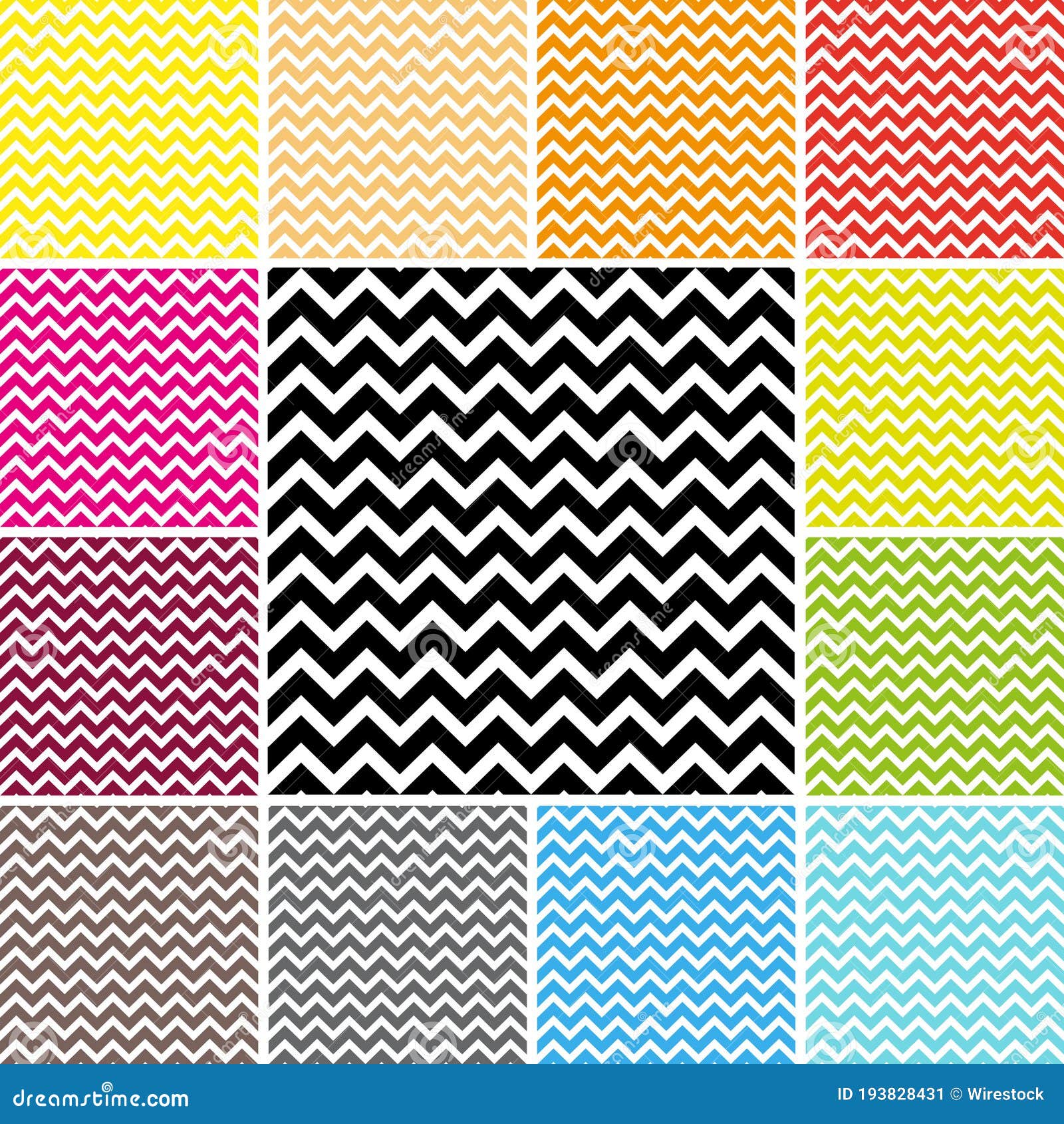 Colorful Design with Seamless Chevron Patterns Stock Illustration ...