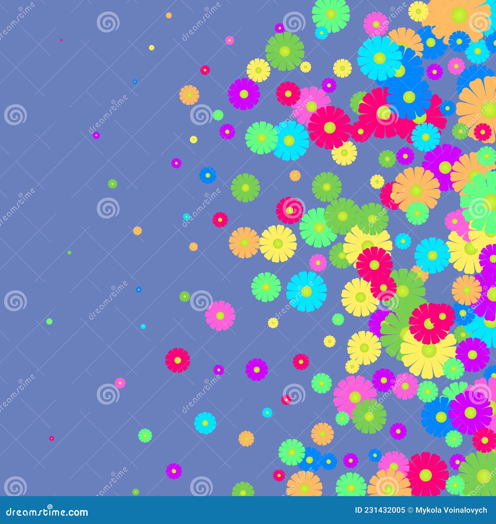 Colorful Design Spring Background with Beautiful Flowers. Vector ...