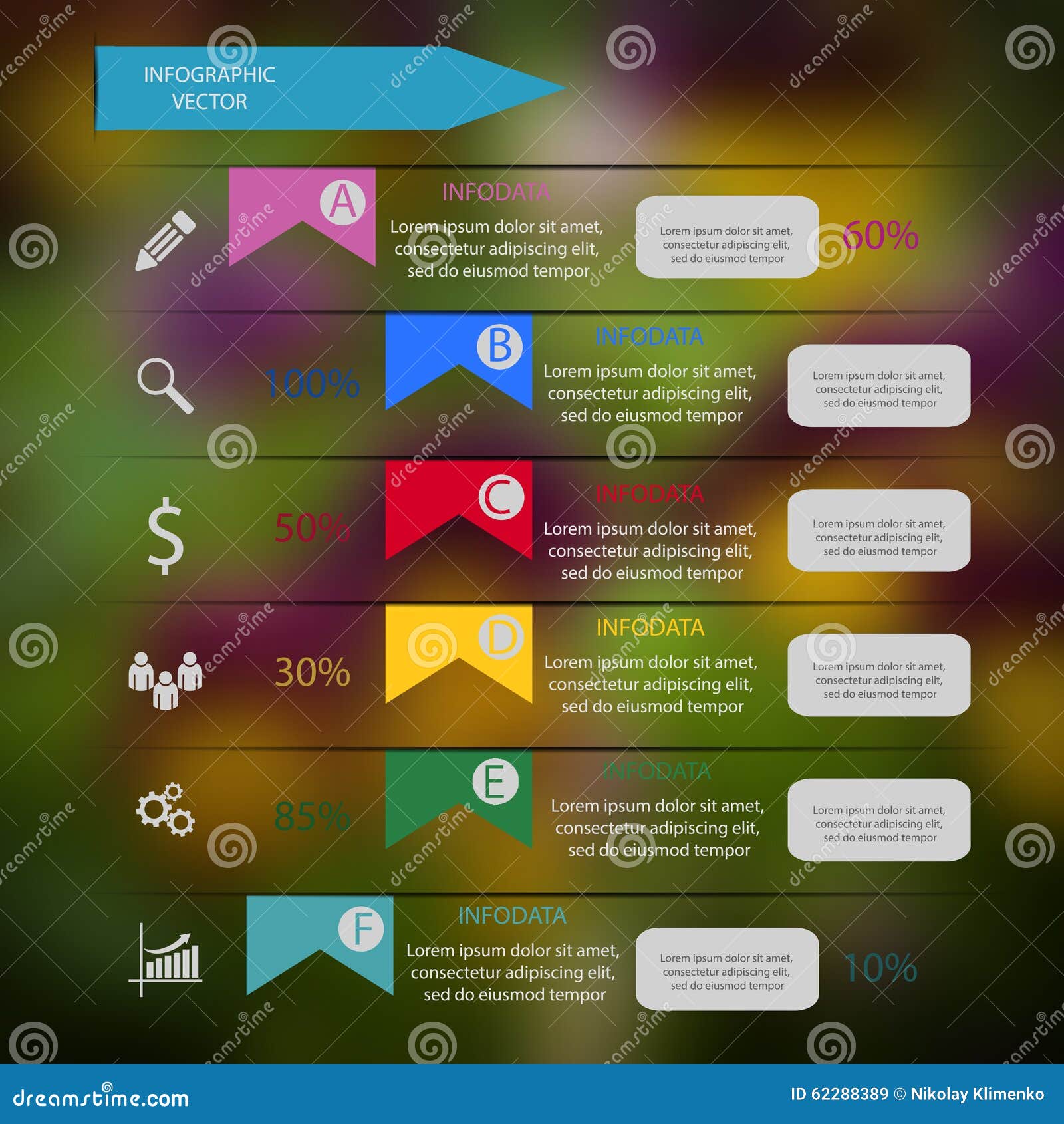 Colorful Design for Workflow Layout Diagram Number Option Stock Vector ...