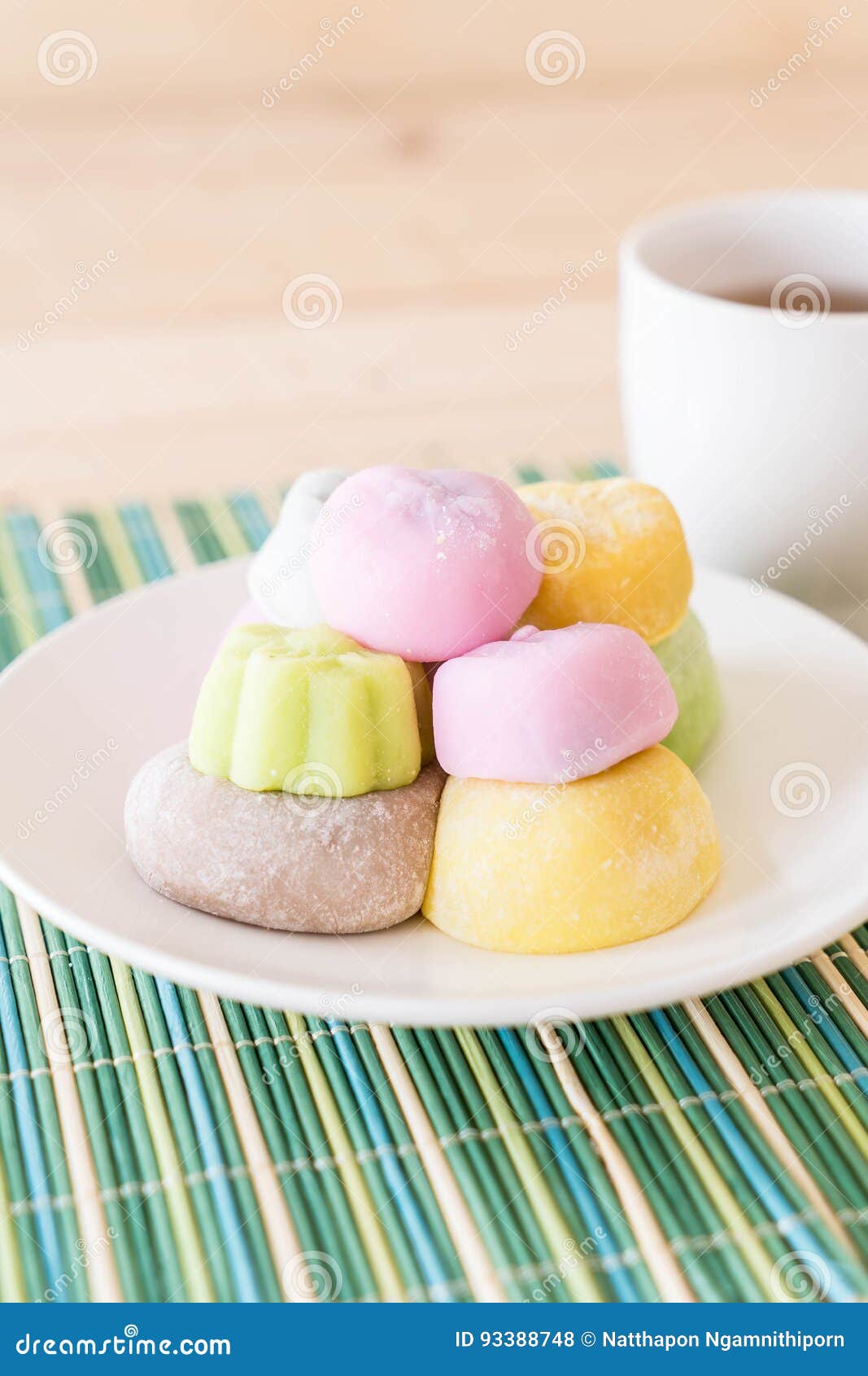 Colorful dessert mochi stock photo. Image of daifuku - 93388748