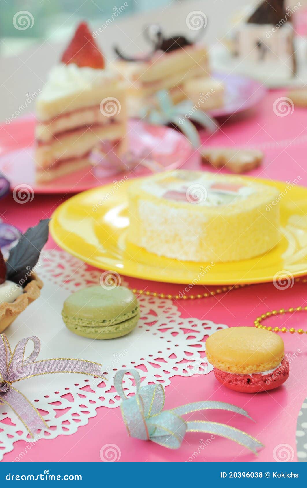 Colorful Dessert Party with Many Cakes Stock Photo - Image of ...