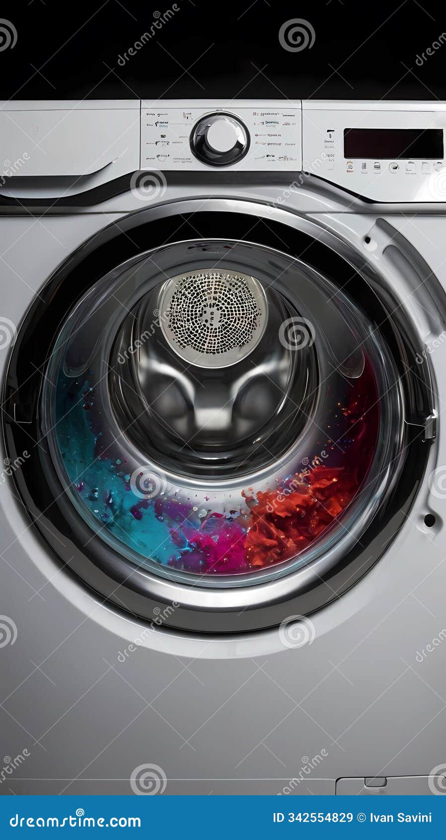 Colorful Detergent in Front-loading Washing Machine Stock Illustration ...