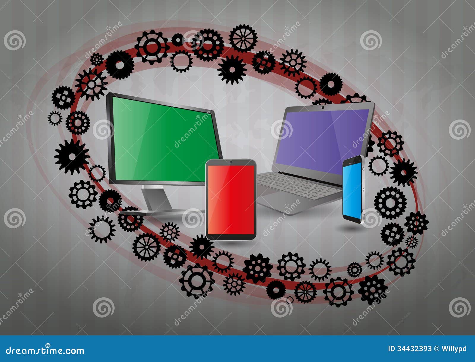 Colorful device stock vector. Illustration of monitor - 34432393