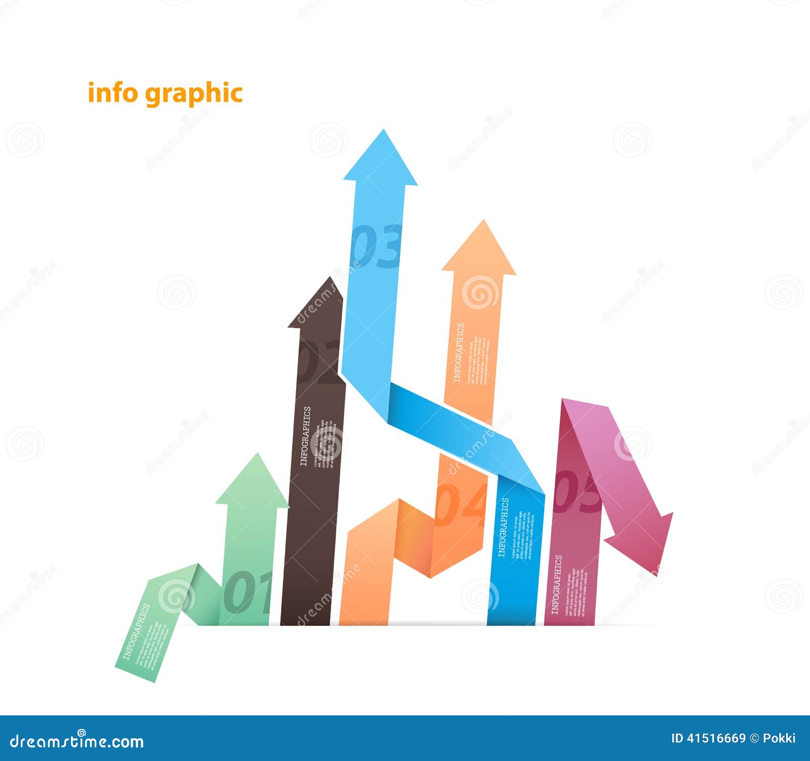 Colorful Diagram with Arrows and Numbers. Stock Vector - Illustration ...