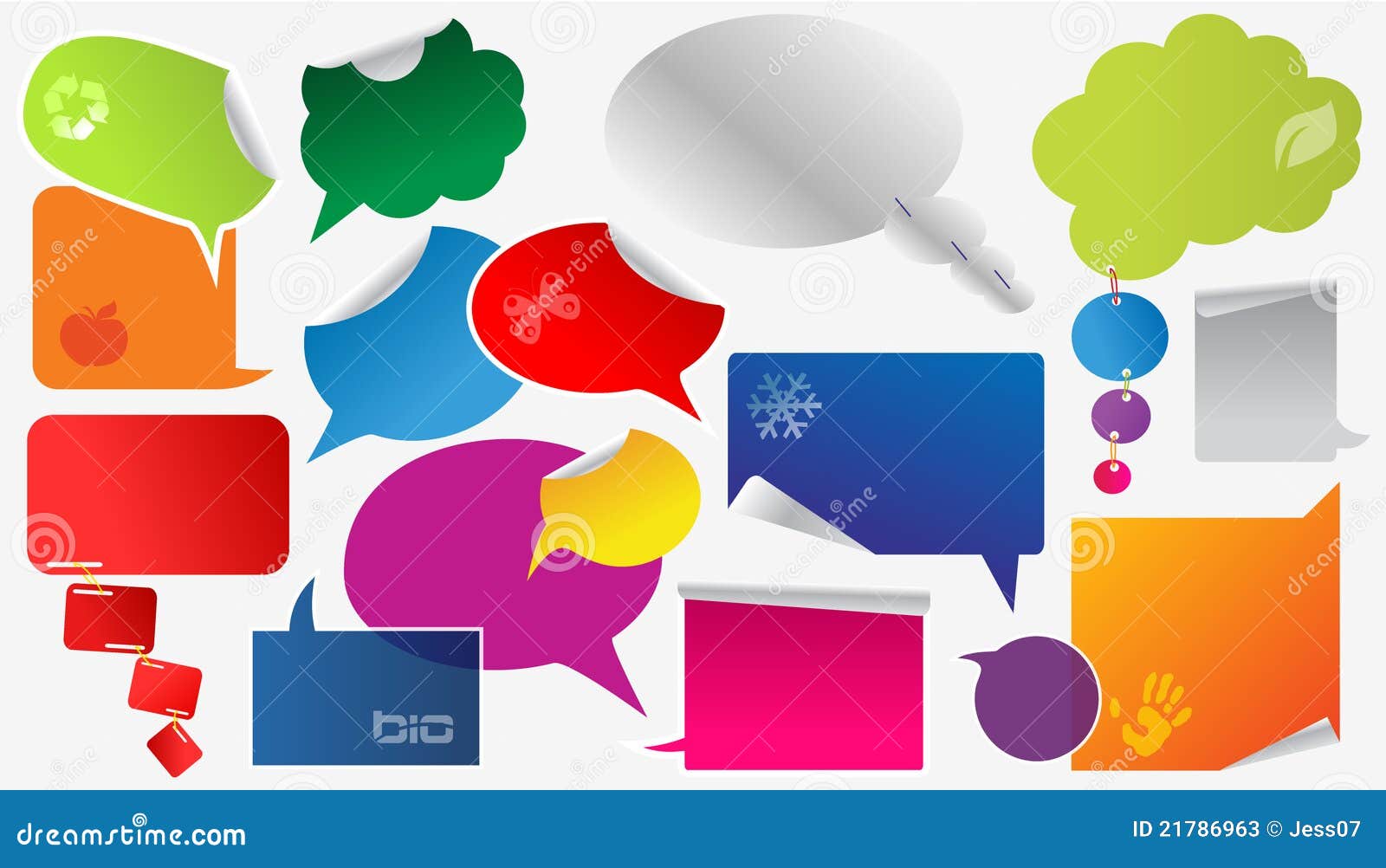Colorful Dialog Boxes and Stickers Stock Illustration - Illustration of ...