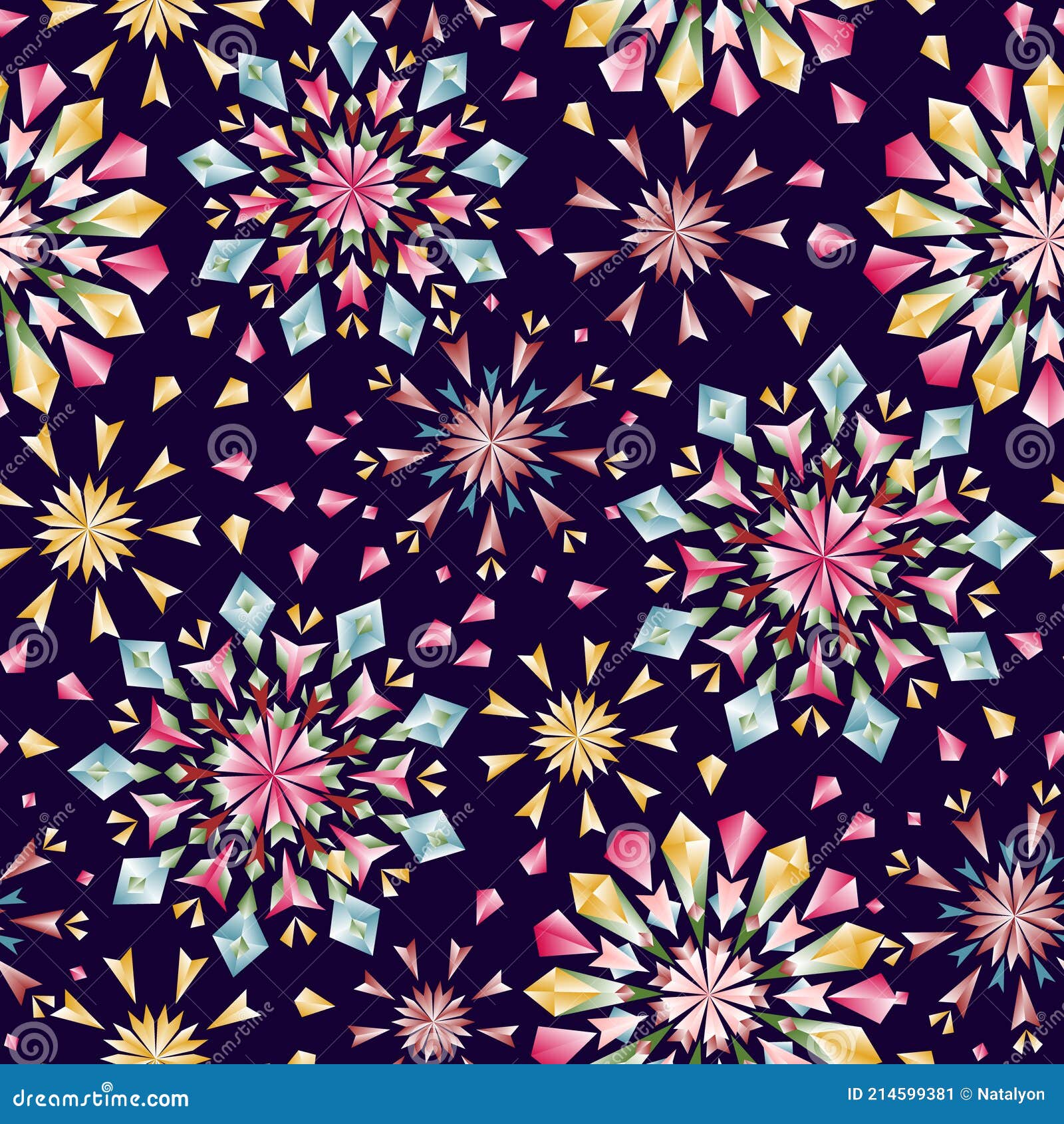 Colorful Diamond Rock Jewelry Mineral. Seamless Background Pattern ...