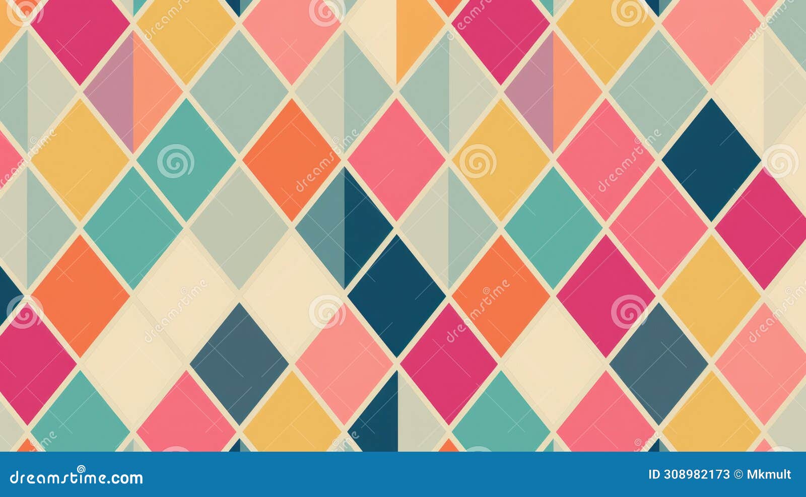 Colorful Diamond Pattern on Wall Stock Illustration - Illustration of ...