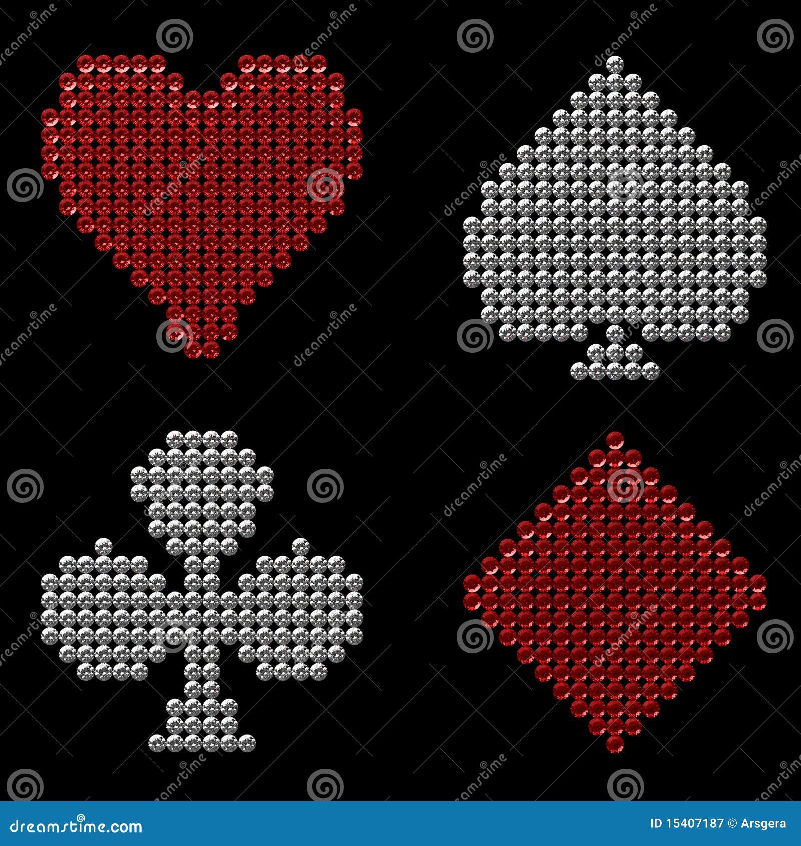 Colorful Diamond Shaped Card Suits Stock Illustration - Illustration of ...