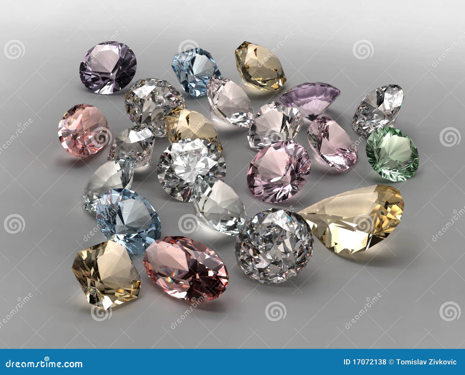 Colorful Diamonds Collection Stock Illustration - Illustration of ...