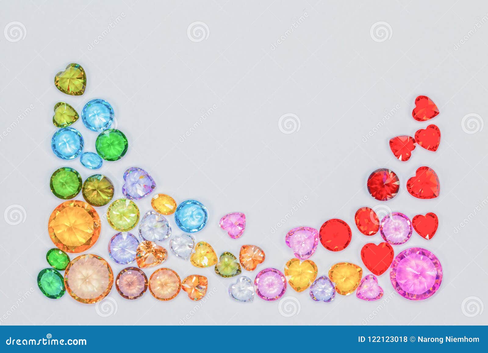 Colorful Diamonds in the Corner of White Flame Stock Photo - Image of ...