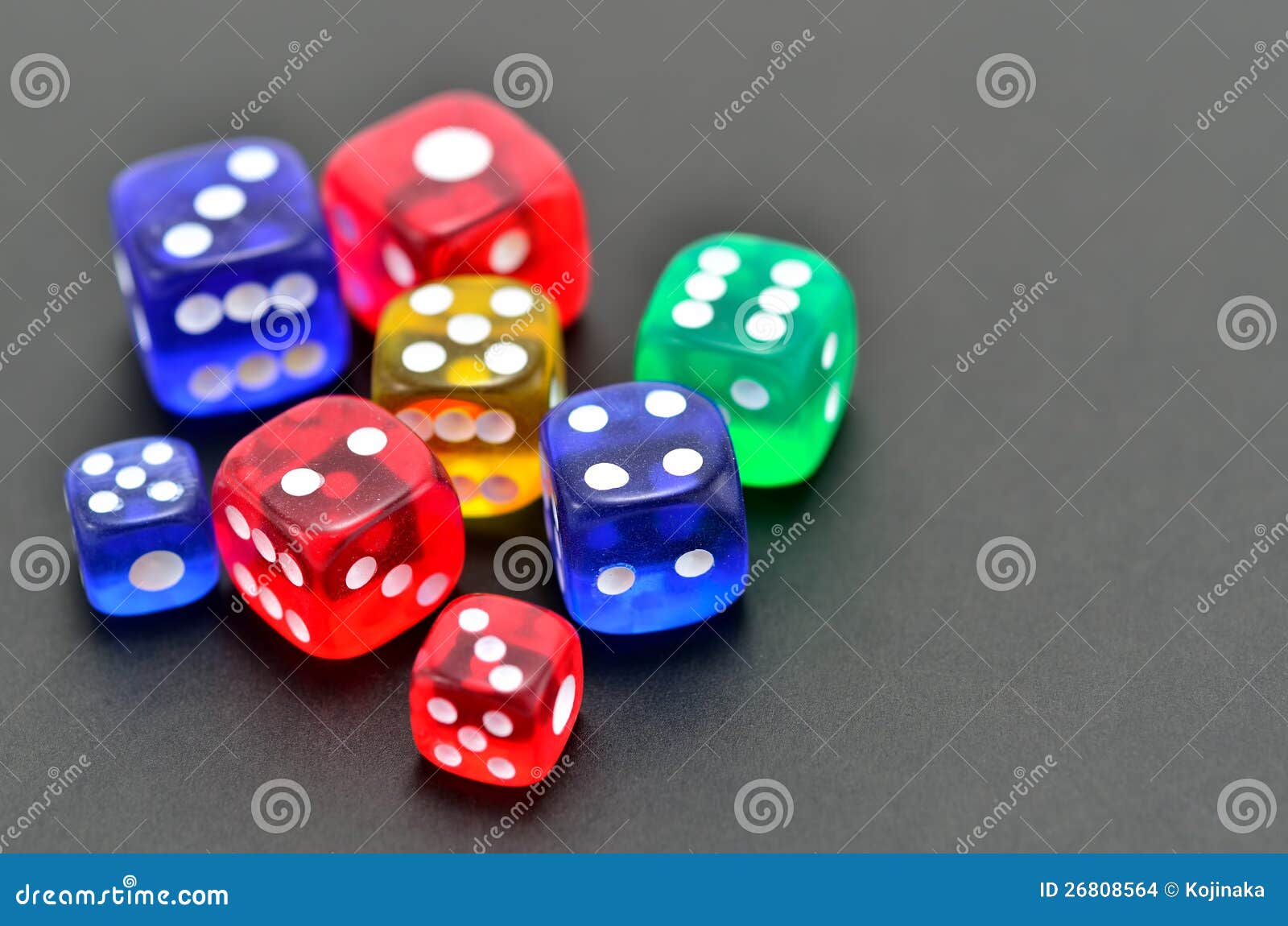 Colorful dice stock photo. Image of black, bets, games - 26808564