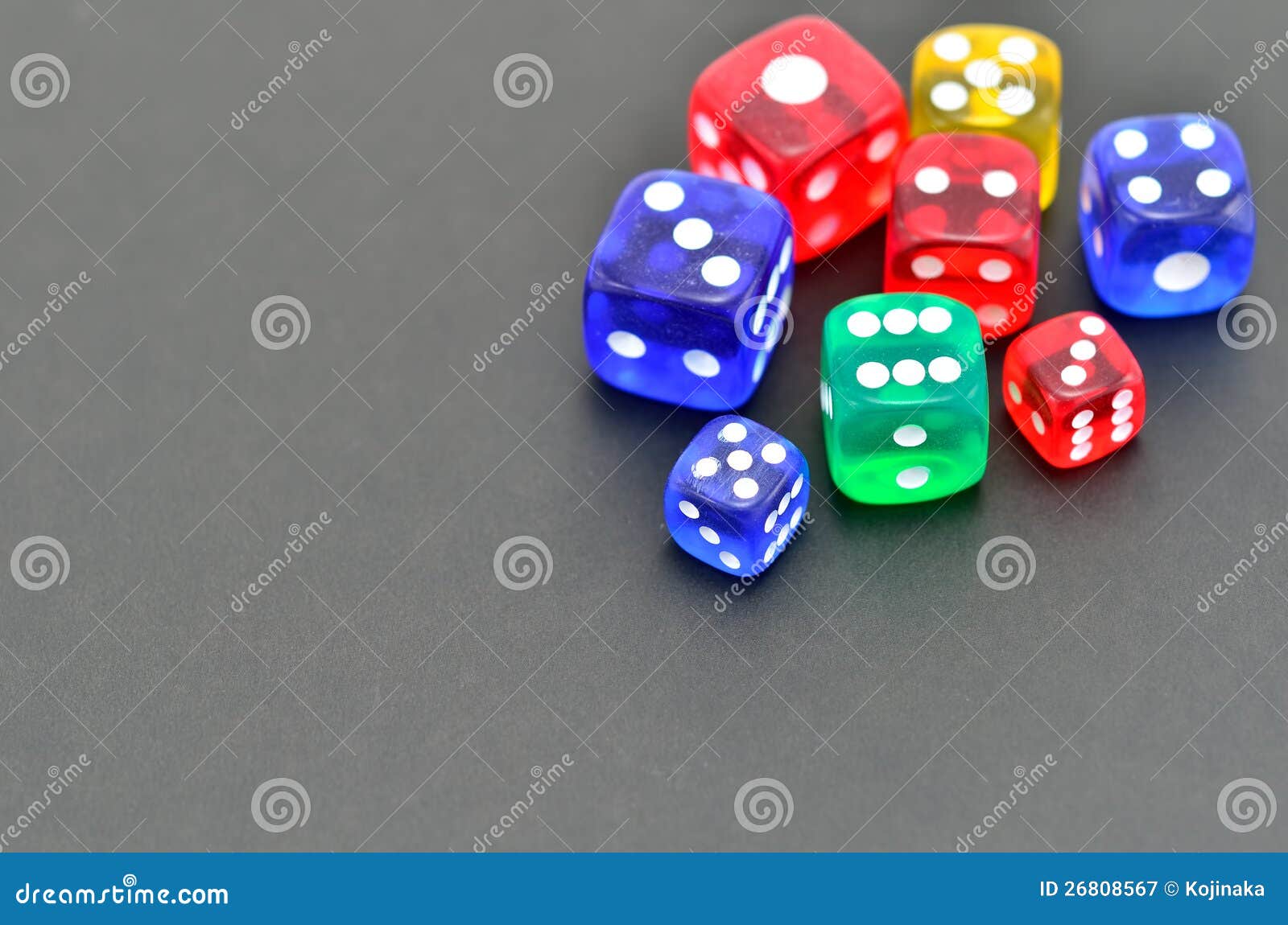 Colorful dice stock image. Image of closeup, blue, spotted - 26808567