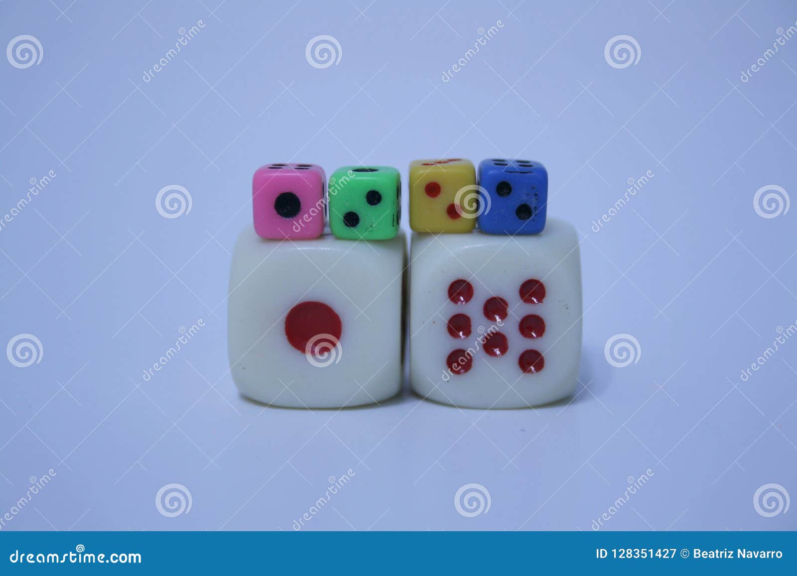 COLORFUL DICE 2 stock image. Image of white, dice, game - 128351427