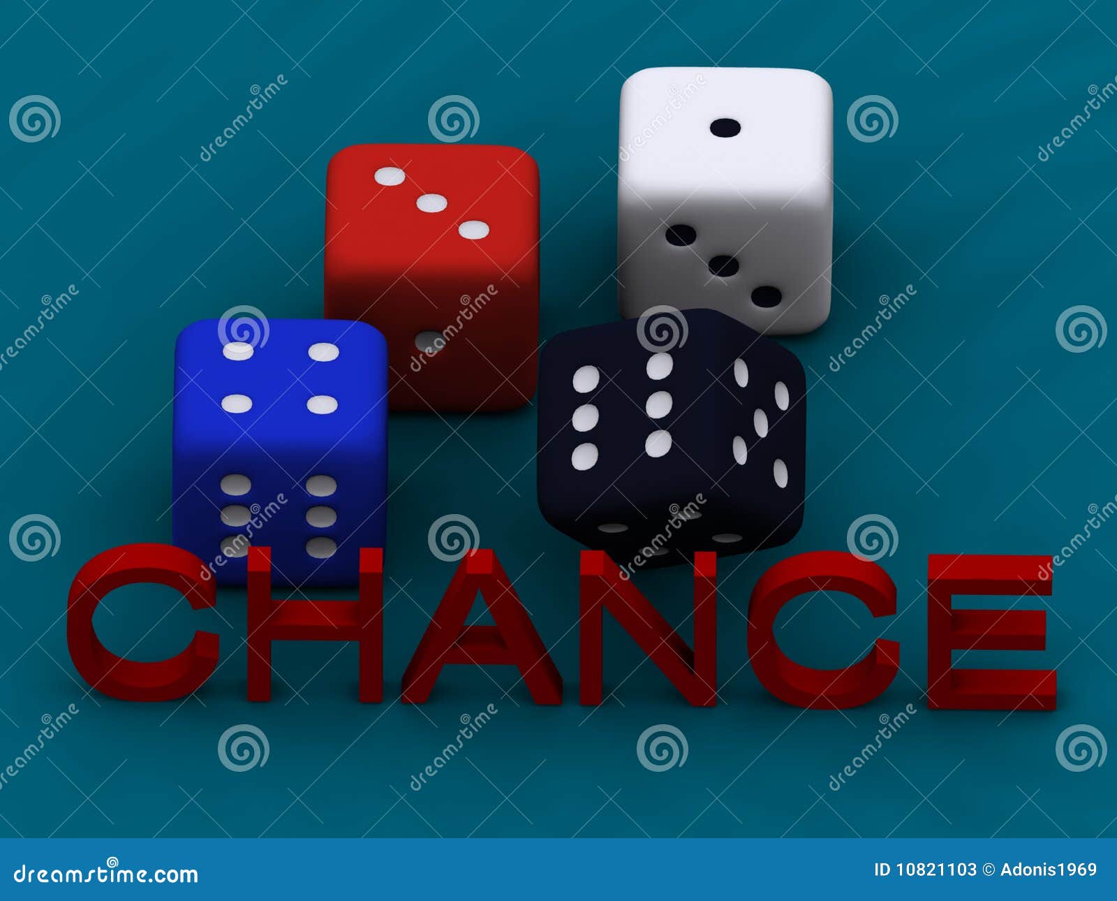 Colorful Dice and Word Chance Stock Illustration - Illustration of ...