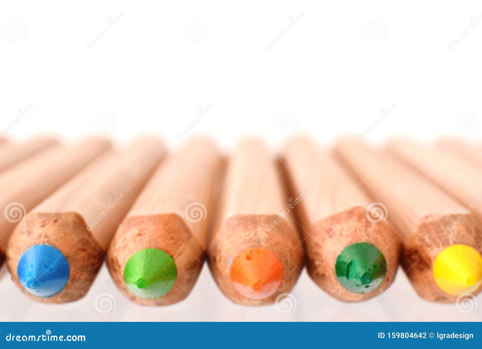 Crayons closed up in a row stock photo. Image of draw - 159804642