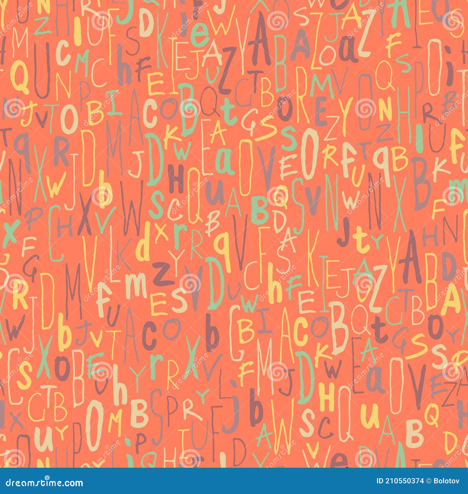 Colorful Different Letters. Alphabet Seamless Pattern Stock Vector ...