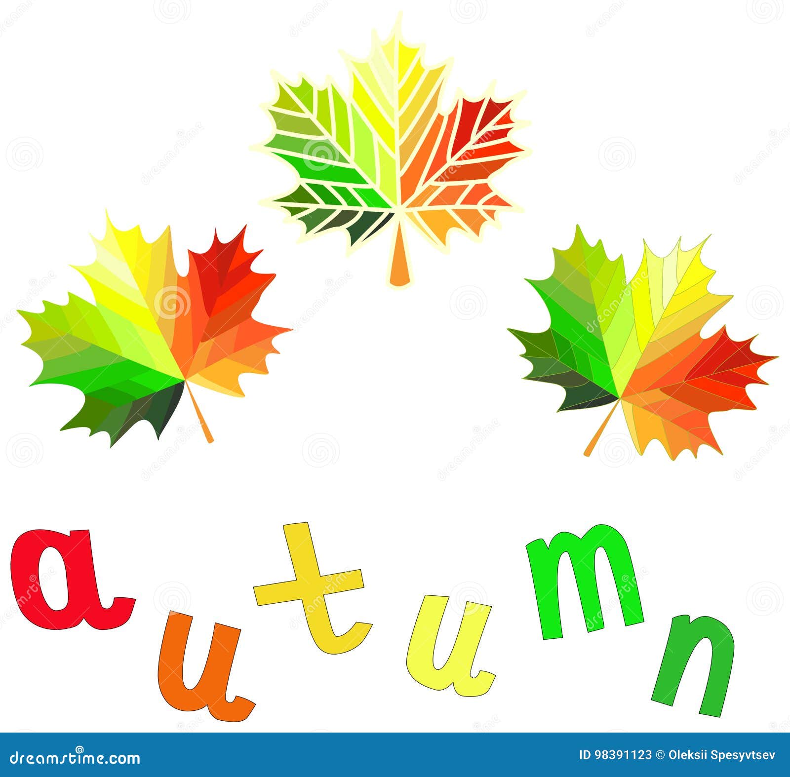 Abc Letters Autumn Leaves, On A White Background. Royalty-Free Stock ...