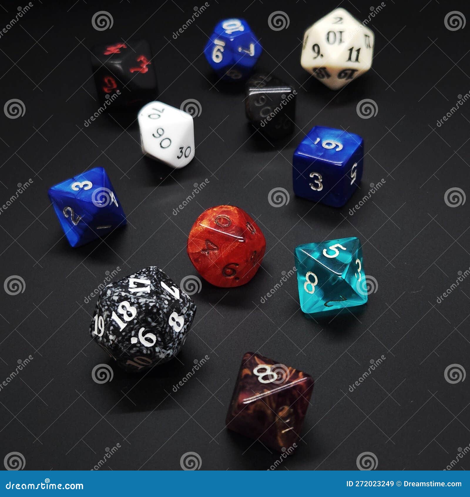 Colorful and Different Rpg Dice Stock Image - Image of play, number ...