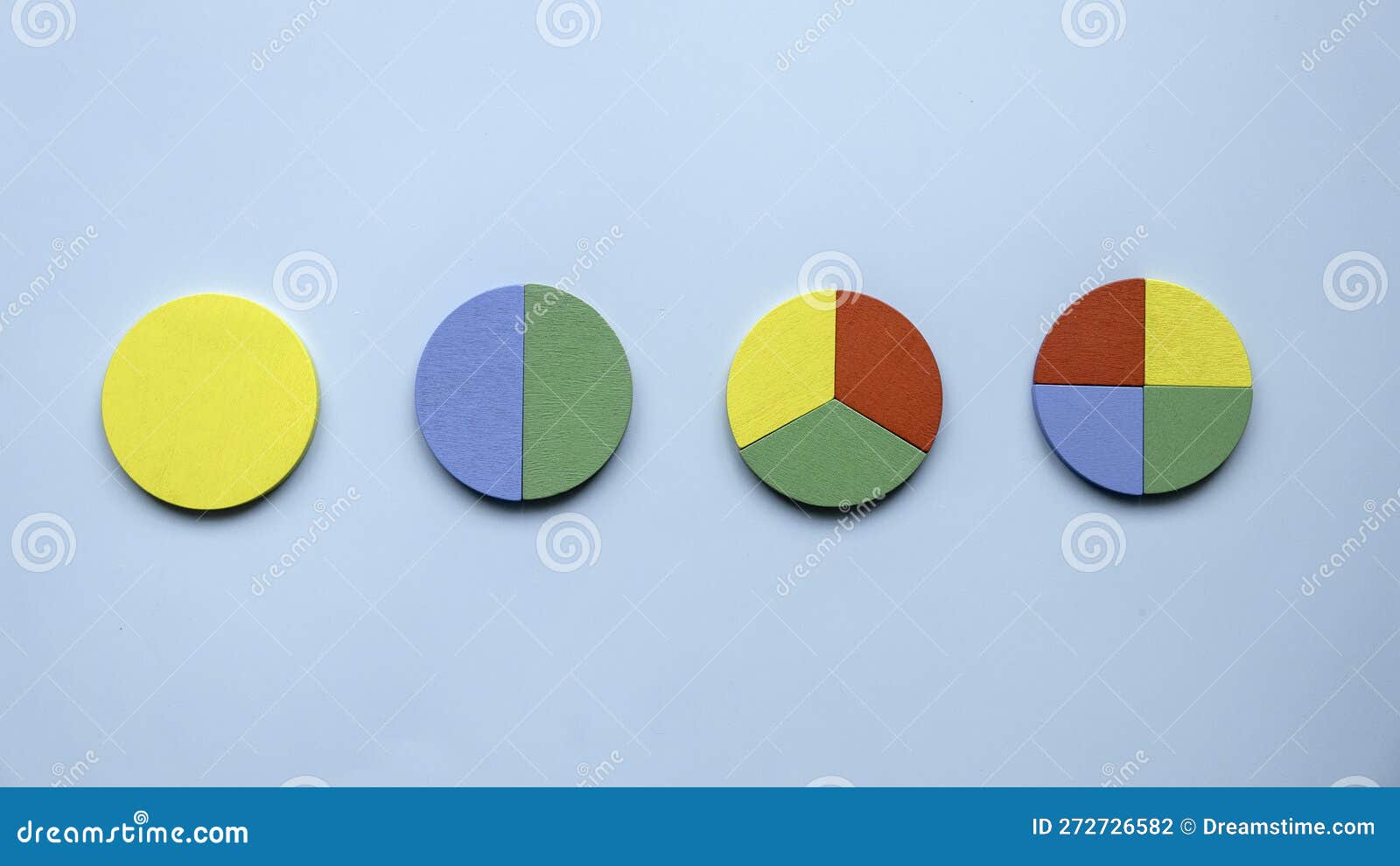 Colorful Different Shape of Wooden Pie Chart Pieces Stock Photo - Image ...