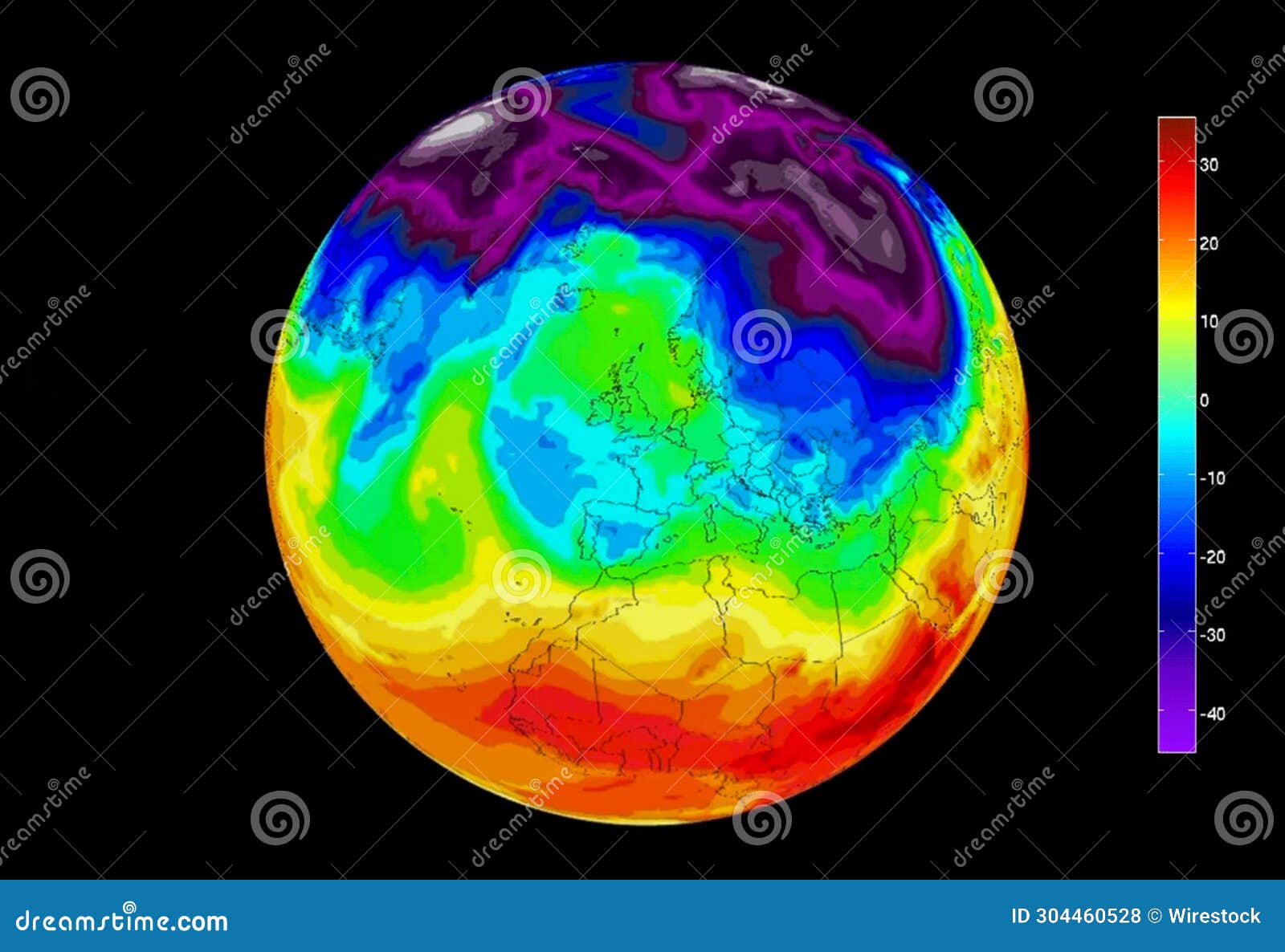 Different Temperatures Around the Globe, Weather Radar Map Stock Photo ...