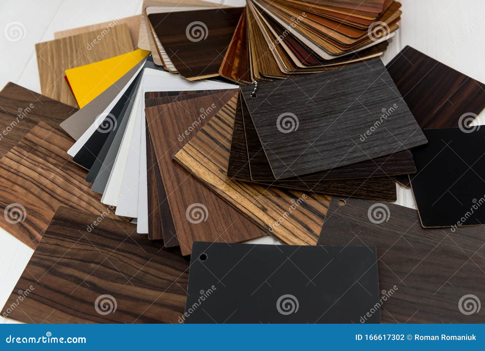 Colorful and Different Wooden Samples on Table Stock Photo - Image of ...