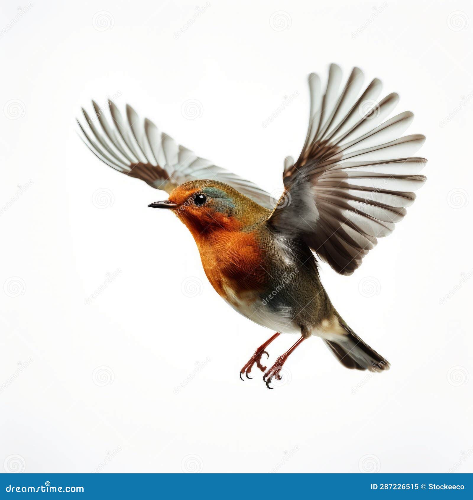 Colorful Digital Art of a Robin in Flight Stock Image - Image of ...