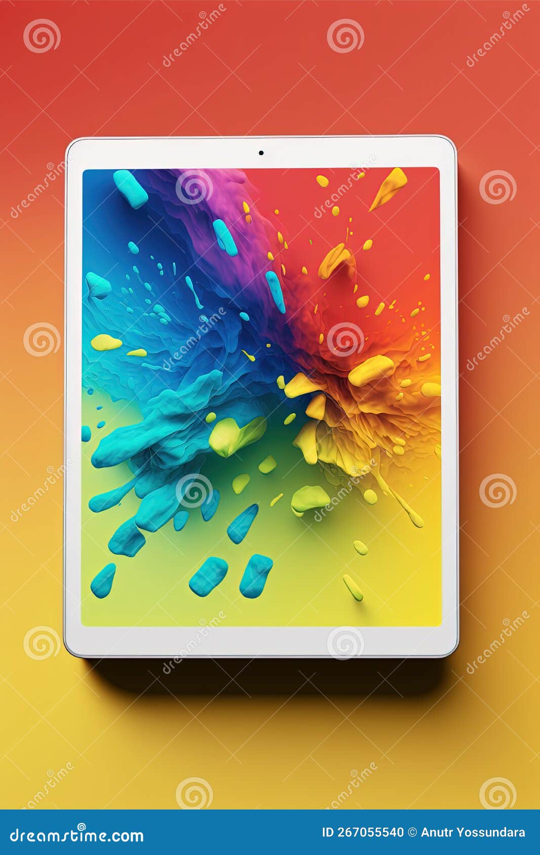 Colorful Digital Art on Tablet Screen for Digital Art Concept Stock ...