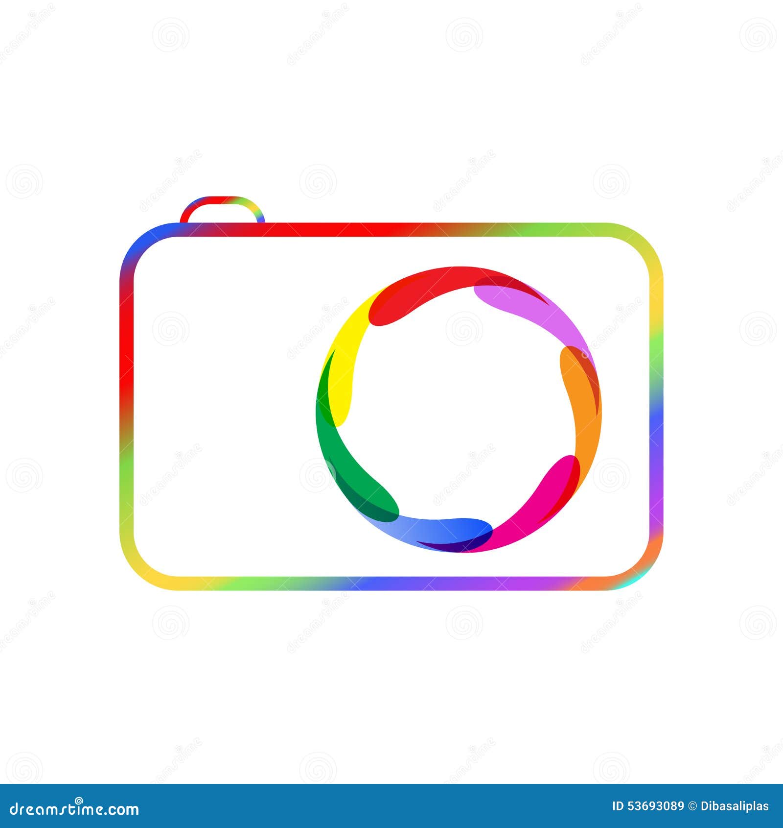 Colorful digital camera. stock vector. Illustration of shutter - 53693089