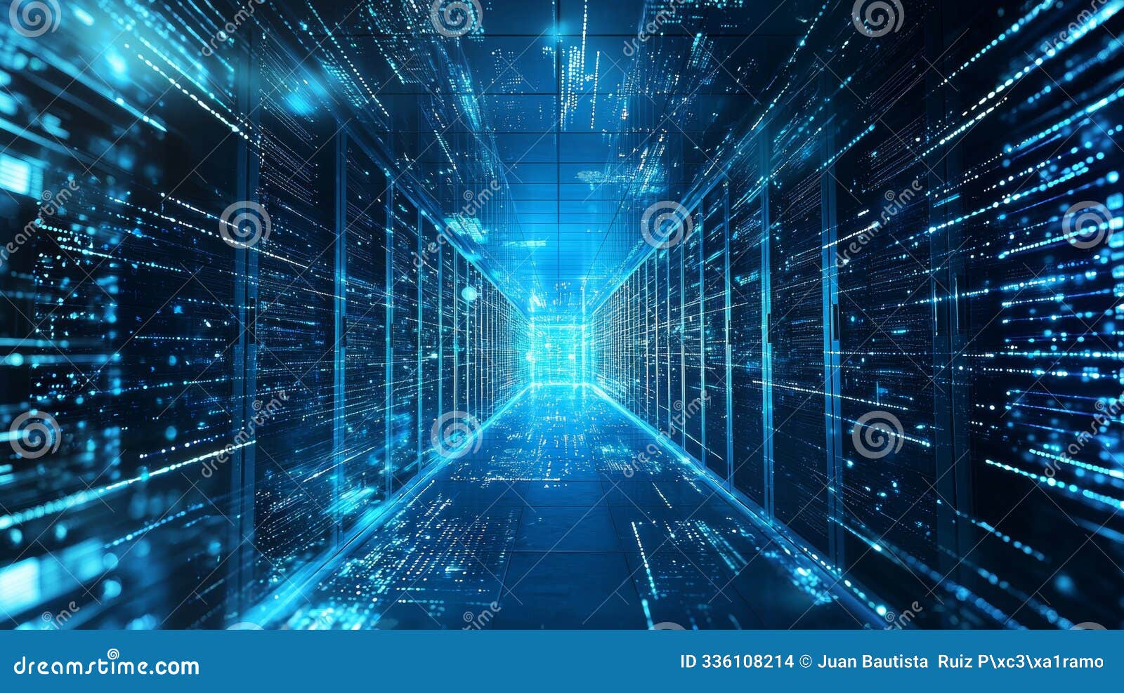 Colorful Digital Data Stream with Red and Blue Glowing Lines Stock ...