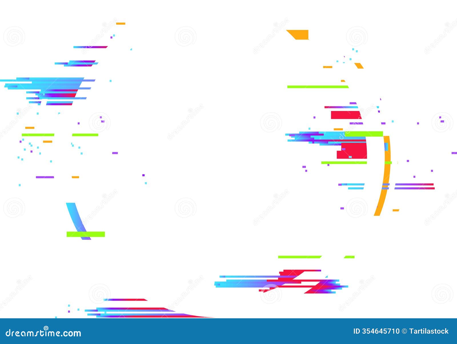 Colorful Digital Distortion Effect Resembling a Glitch or Signal Loss ...