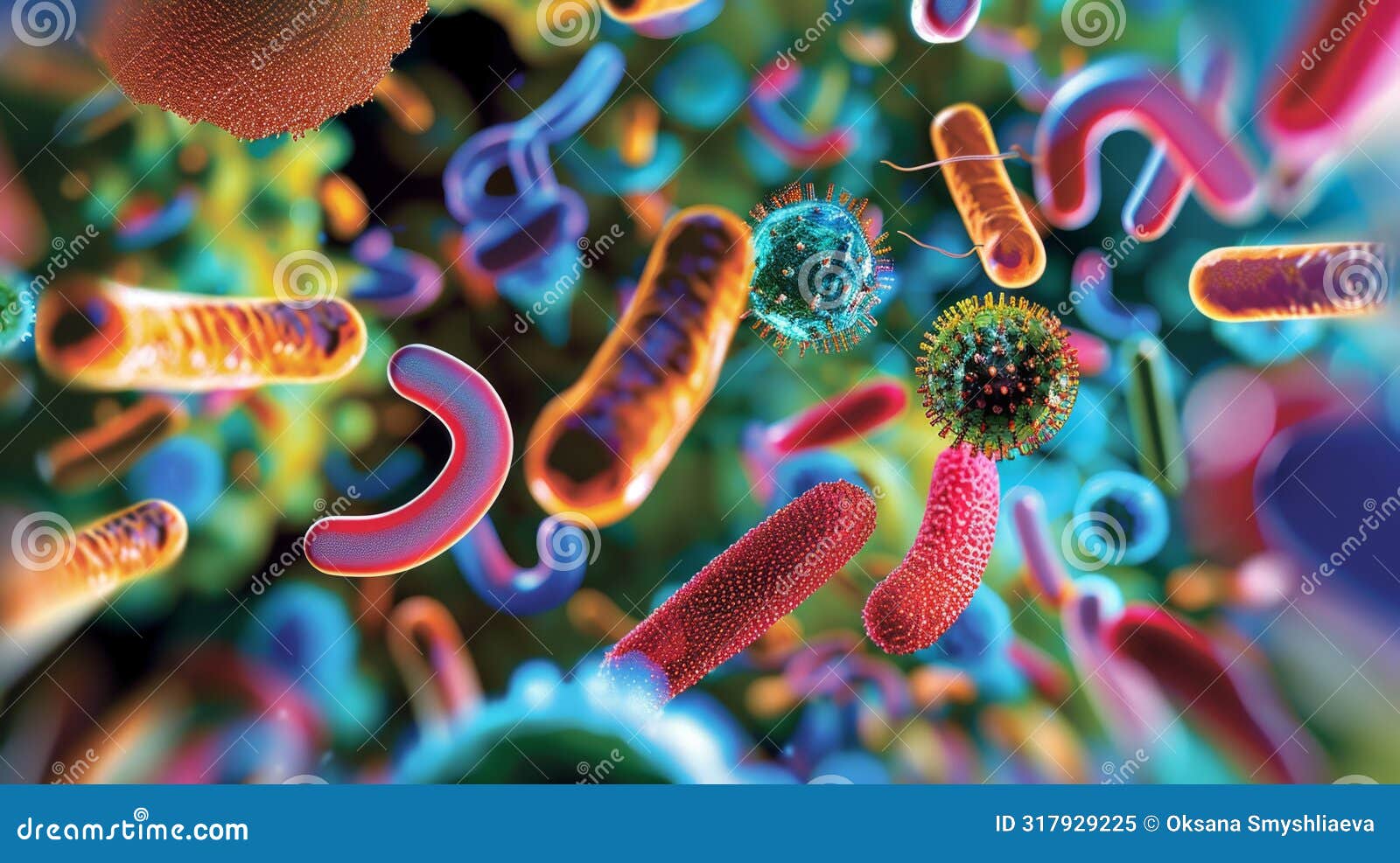 Colorful Digital Representation of Diverse Microorganisms Magnified ...